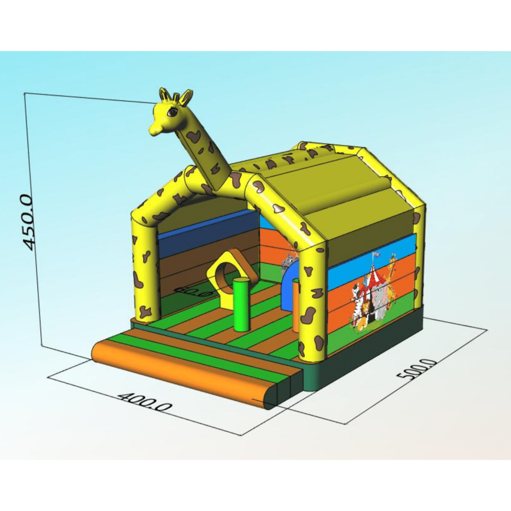 Giraffe springkasteel huren – mini springkasteel – obstakels